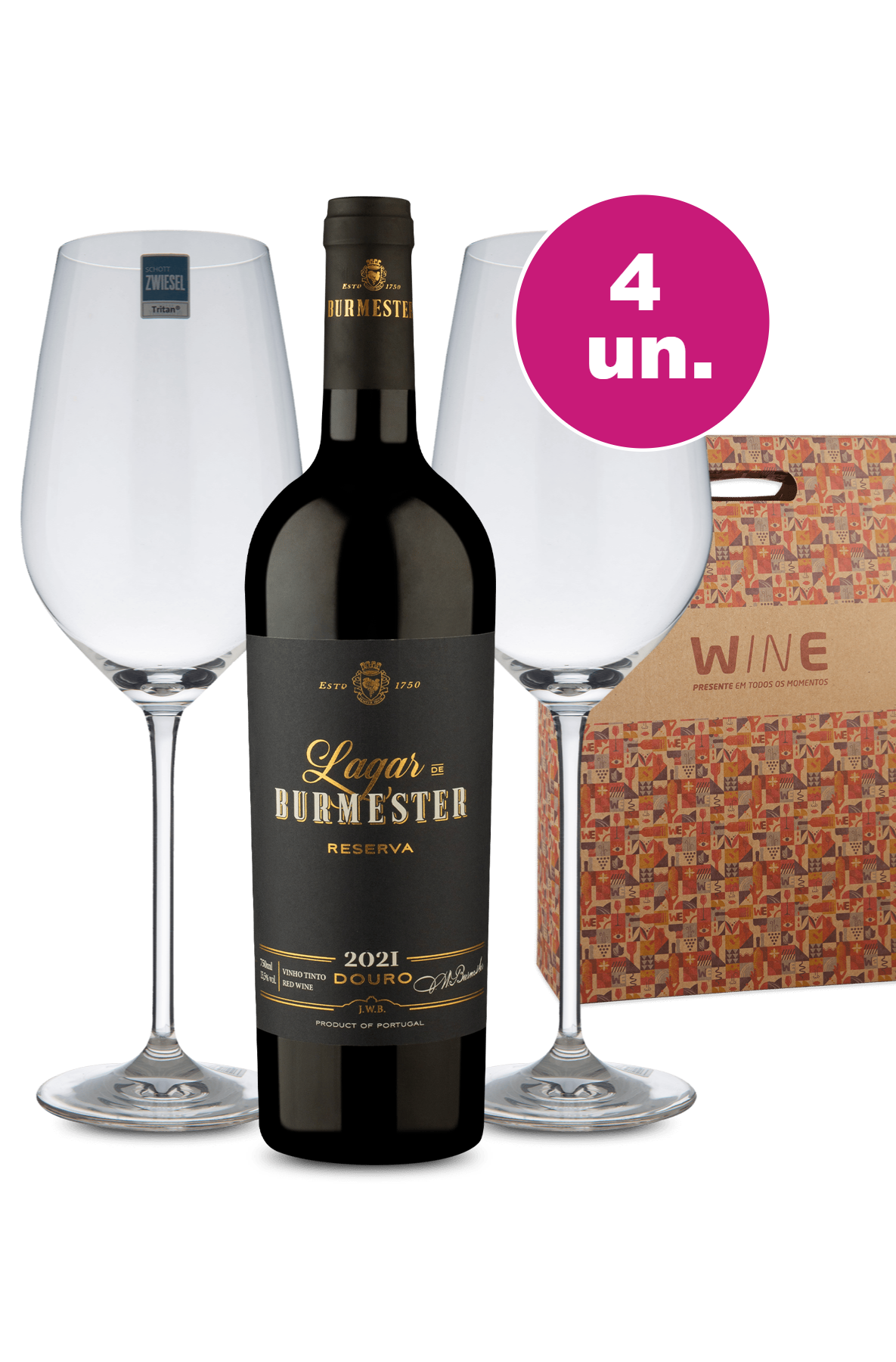Kit Presente - Lagar de Burmester + Par de Taças de Cristal - Wine | Wine
