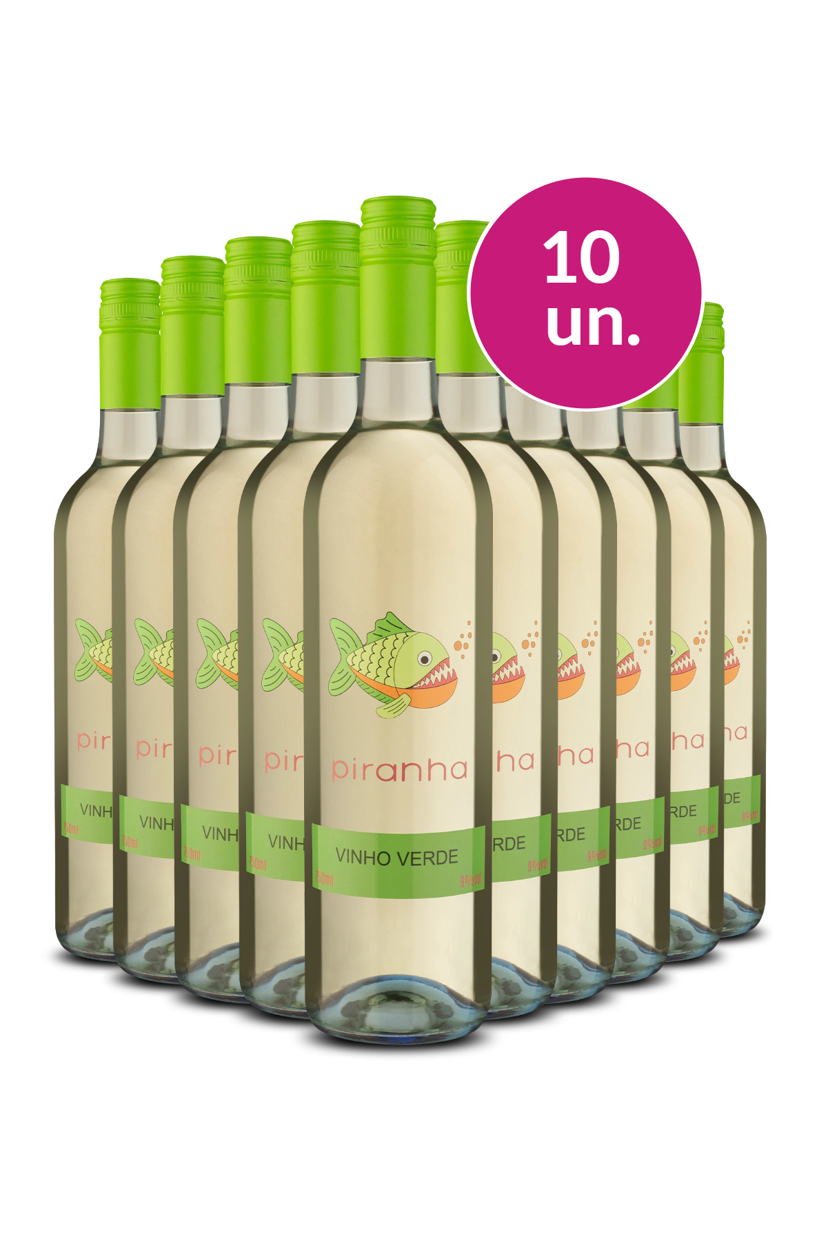 Kit 10 - Piranha D.O.C. Vinho Verde 2024 - Exclusivo We - Wine | Wine